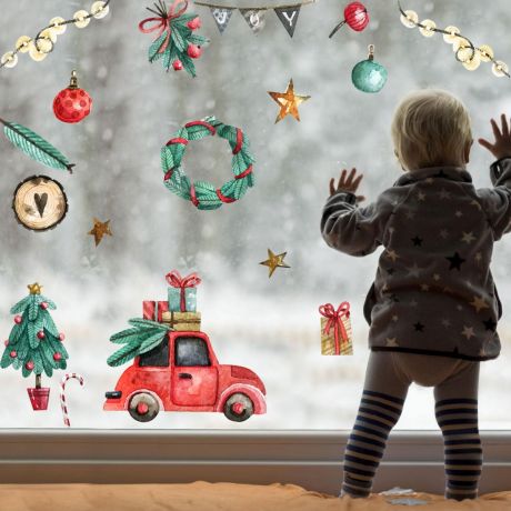 Christmas Tree Window Stickers— Deck Your Walls for This Festive Season ...